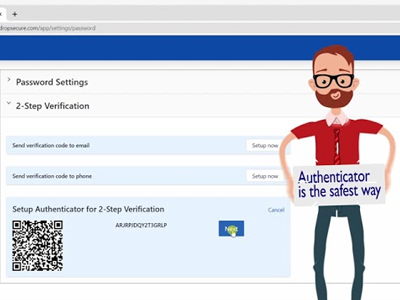 2 Step Verification for added layer of security | DropSecure