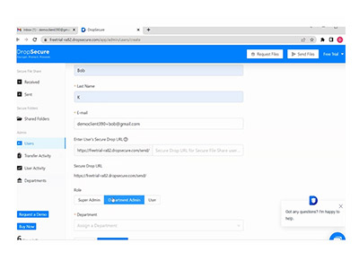How to Create a New Department Admin - DropSecure